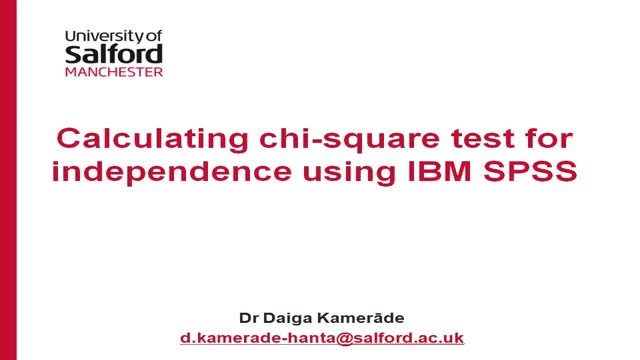 - Chi- square test using IBM SPSS